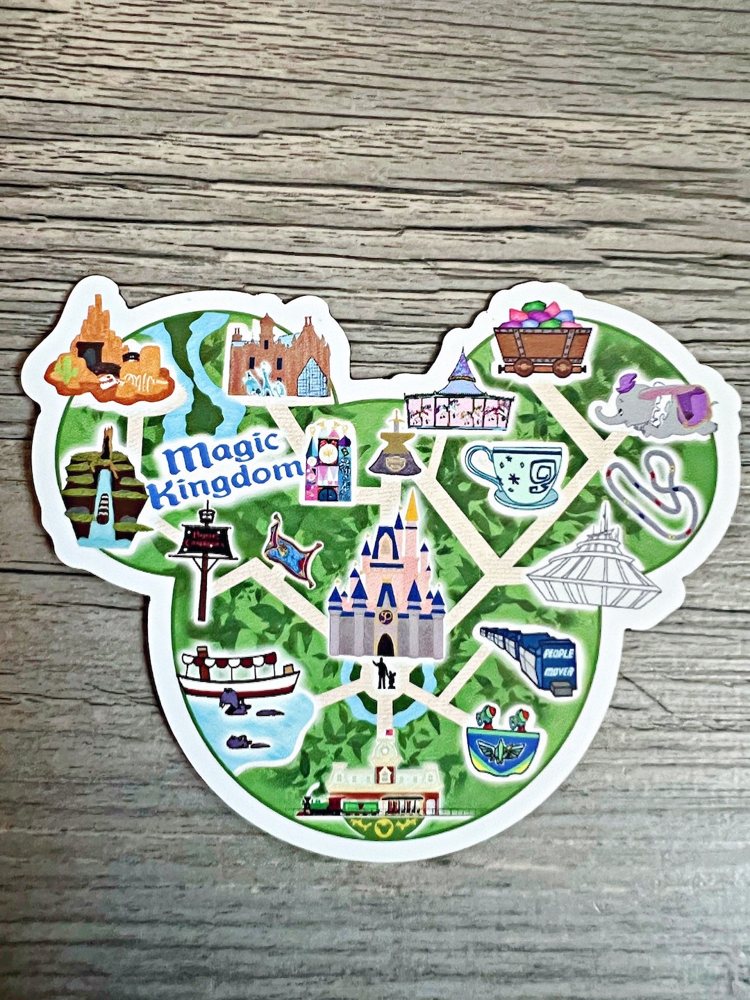 Magic Kingdom Map Magnet- Waterproof & Weatherproof - Etsy