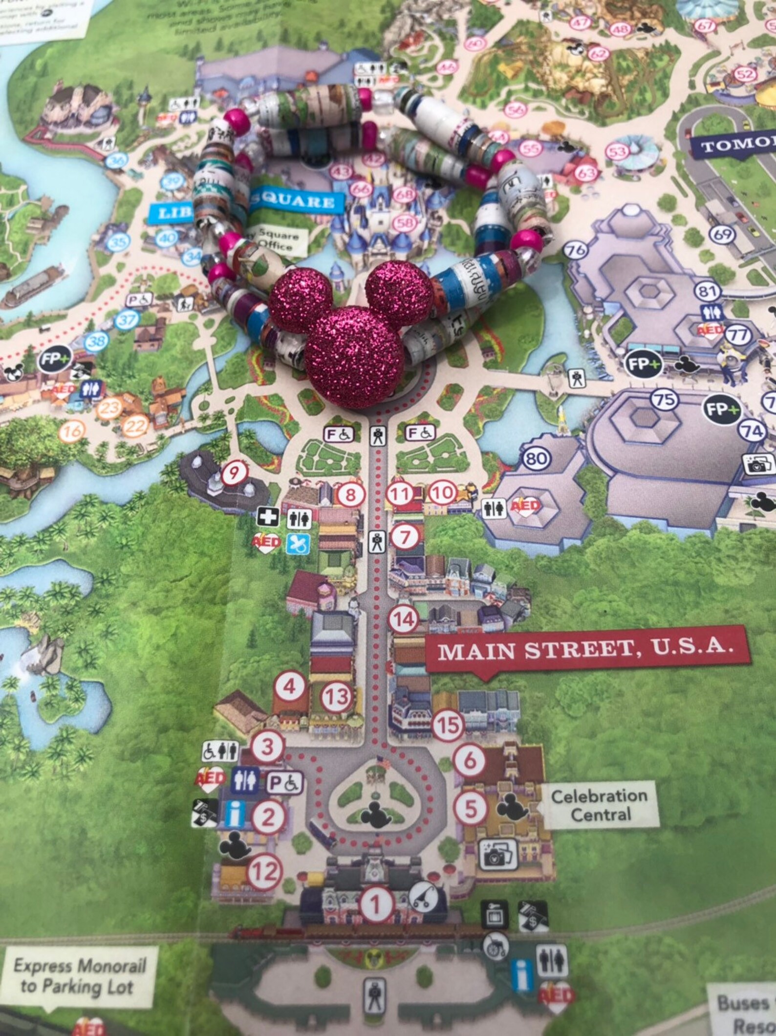 Sparkle Mickey Bracelets-upcycled Disney Maps | Etsy