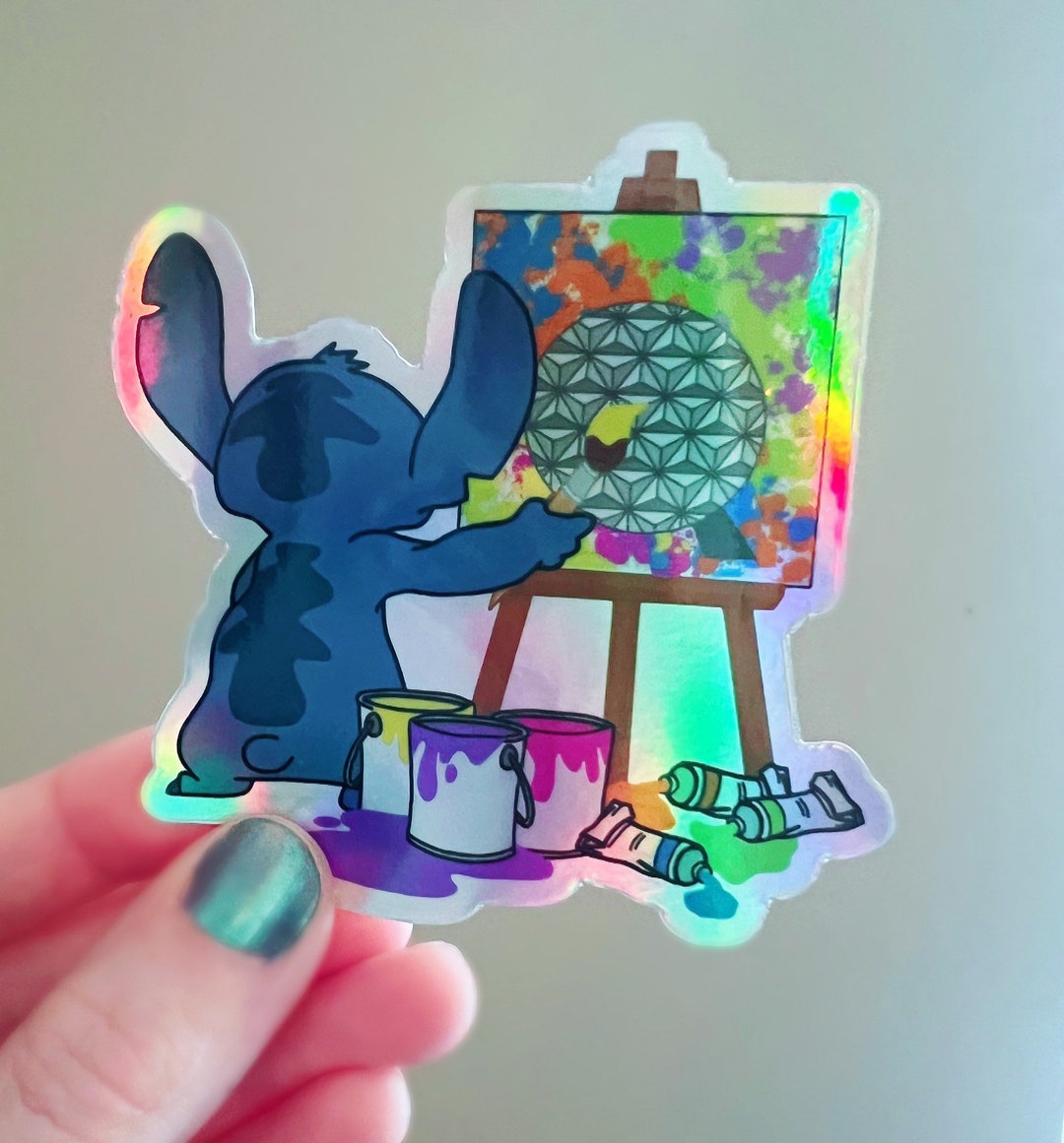 Stitch Artist Holographic Die Cut Sticker- Waterproof & Weatherproof ...