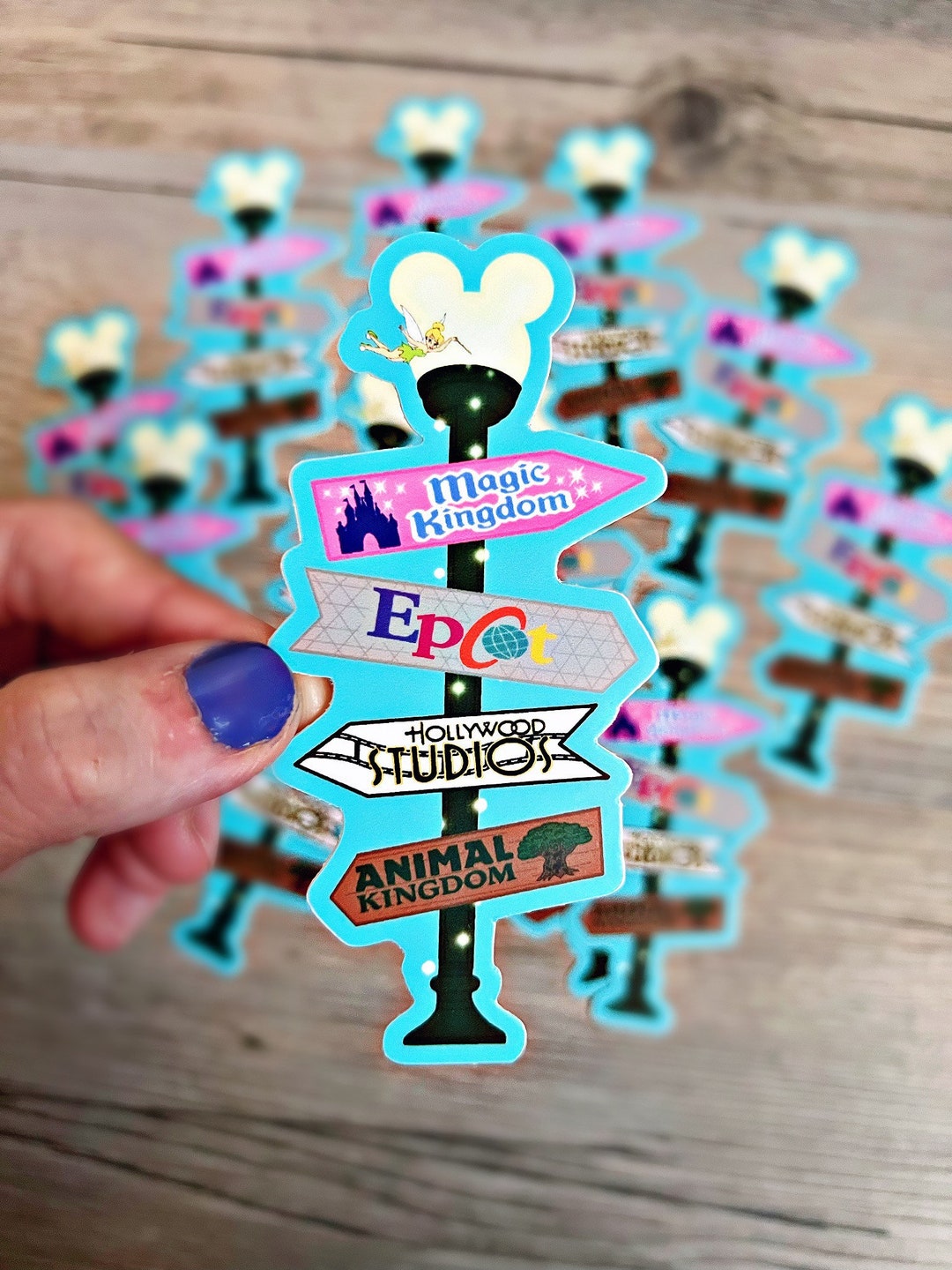 Disney World Parks Sign Directional Light Post Die Cut Sticker ...