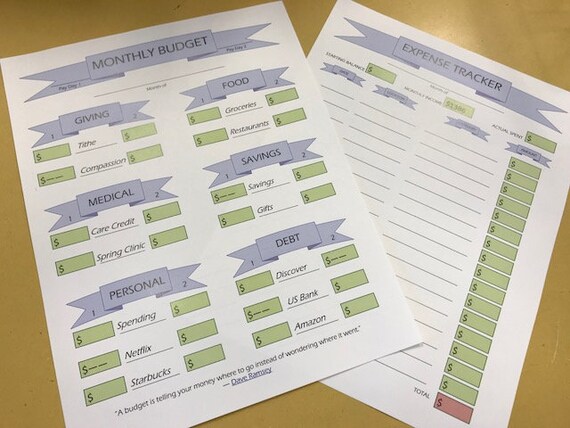 Instant Download Budget & Expense Tracker | Etsy