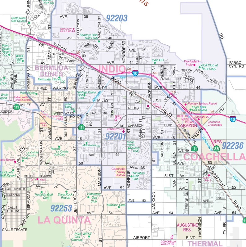 The Inland Empire of Southern California Detailed Region Wall Map - Etsy