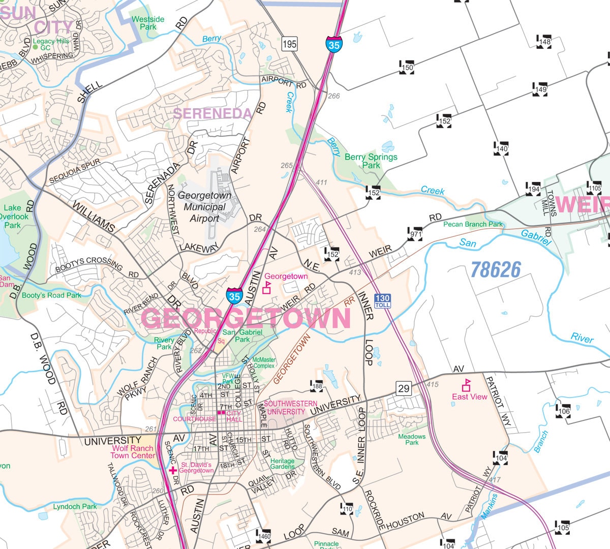 Greater Austin TX Detailed Region Wall Map W/zip Codes 2 Large Sizes - Etsy