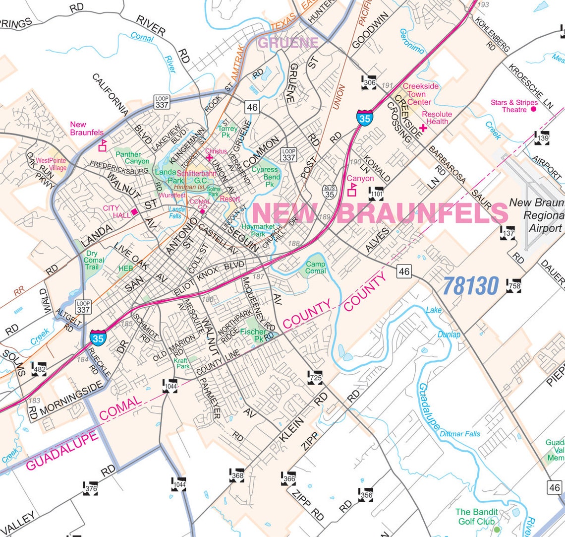 San Antonio/bexar County Detailed Region Wall Map W/zip Codes - Etsy