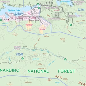 The Inland Empire of Southern California Detailed Region Wall Map - Etsy