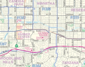 San Fernando Valley Zip Code Map