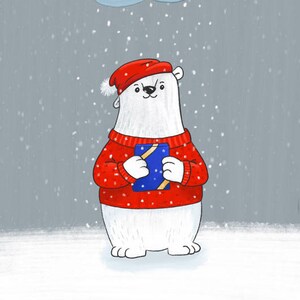 Polar Bear Christmas Card - Etsy