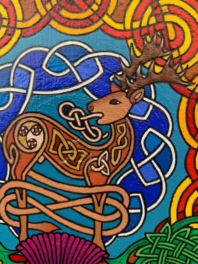 Celtic Stag and Thistle Symbols of Scotland - Etsy