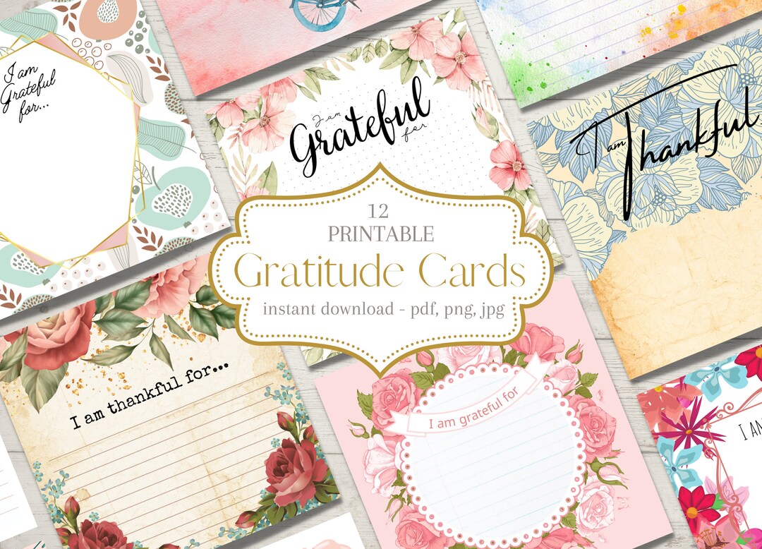 Printable Gratitude Cards: Thanksgiving Printable (PDF, PNG, JPG) - Etsy