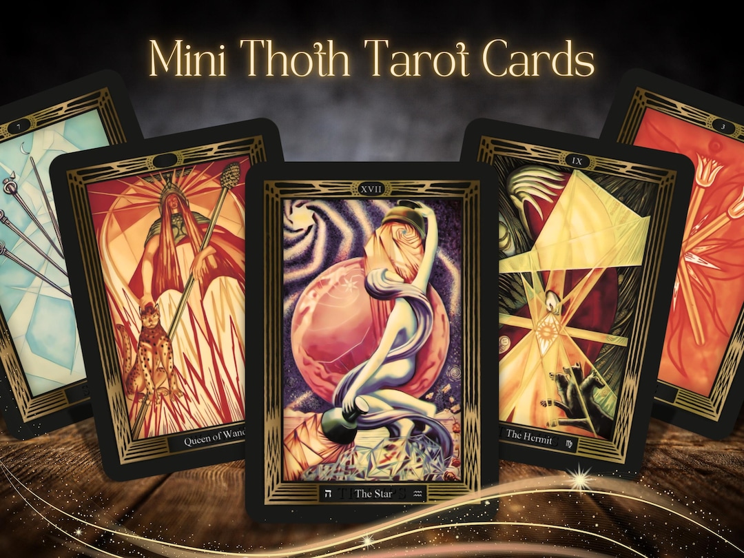 Mini Thoth Tarot Deck, Gold Thoth Tarot Cards, Aleister Crowley Tarot ...