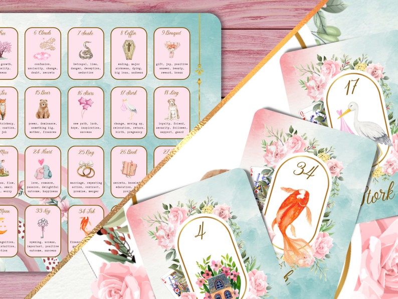 Lenormand Mat With Keywords and Small Lenormand Cards - Grand Tableau ...