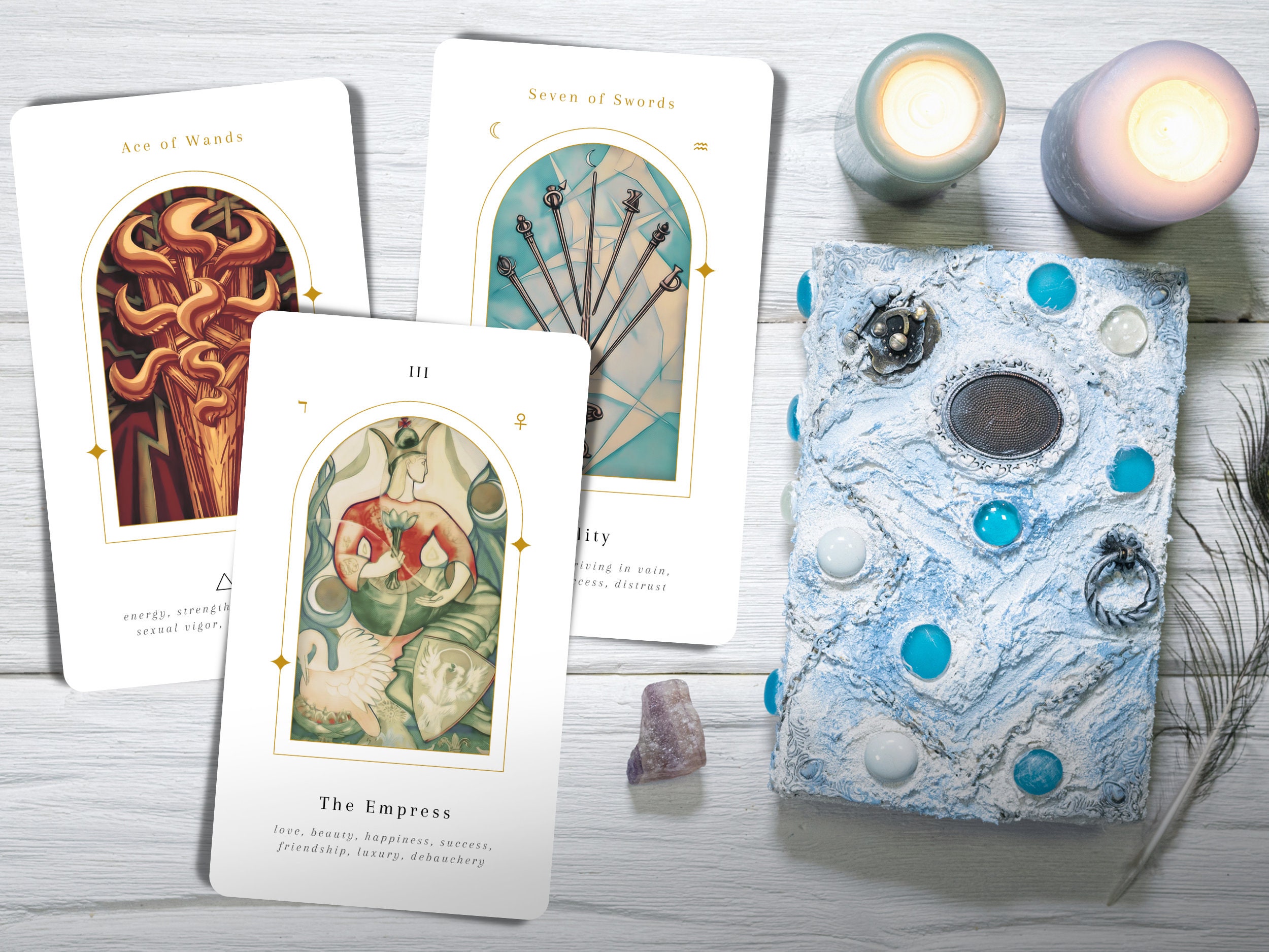 Minimalist Thoth Tarot Cards, Thoth Tarot Cards With Keywords, Aleister ...