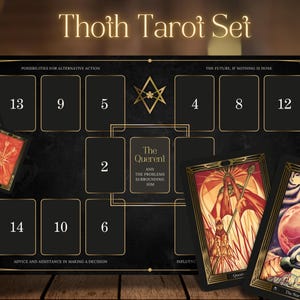Thoth Tarot Set, Mini Thoth Tarot Cards + Thoth Tarot Mat, Crowley ...