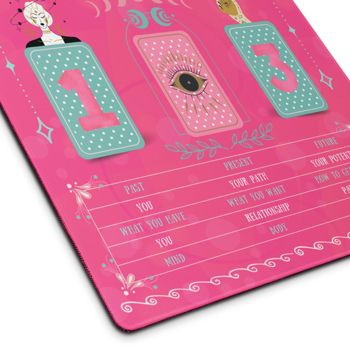 Pink Tarot Mat Three Card Spread Tarot Mat Tarot Reading - Etsy