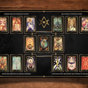 Thoth Tarot Set, Mini Thoth Tarot Cards Thoth Tarot Mat, Crowley Tarot ...