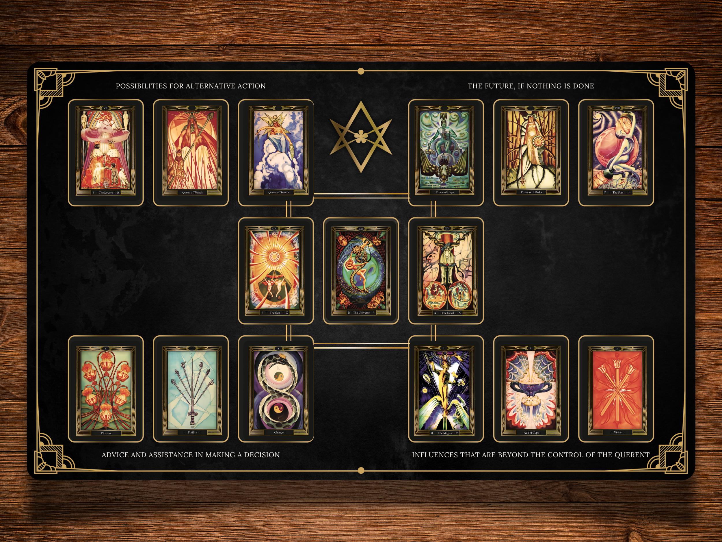 Thoth Tarot Set, Mini Thoth Tarot Cards + Thoth Tarot Mat, Crowley ...