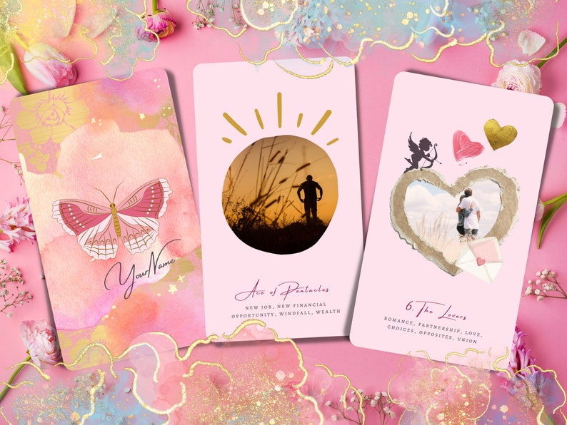 Custom Tarot Cards Canva Template, Editable Tarot Deck With Keywords ...