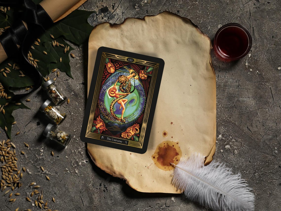 Thoth Tarot Set, Mini Thoth Tarot Cards + Thoth Tarot Mat, Crowley ...