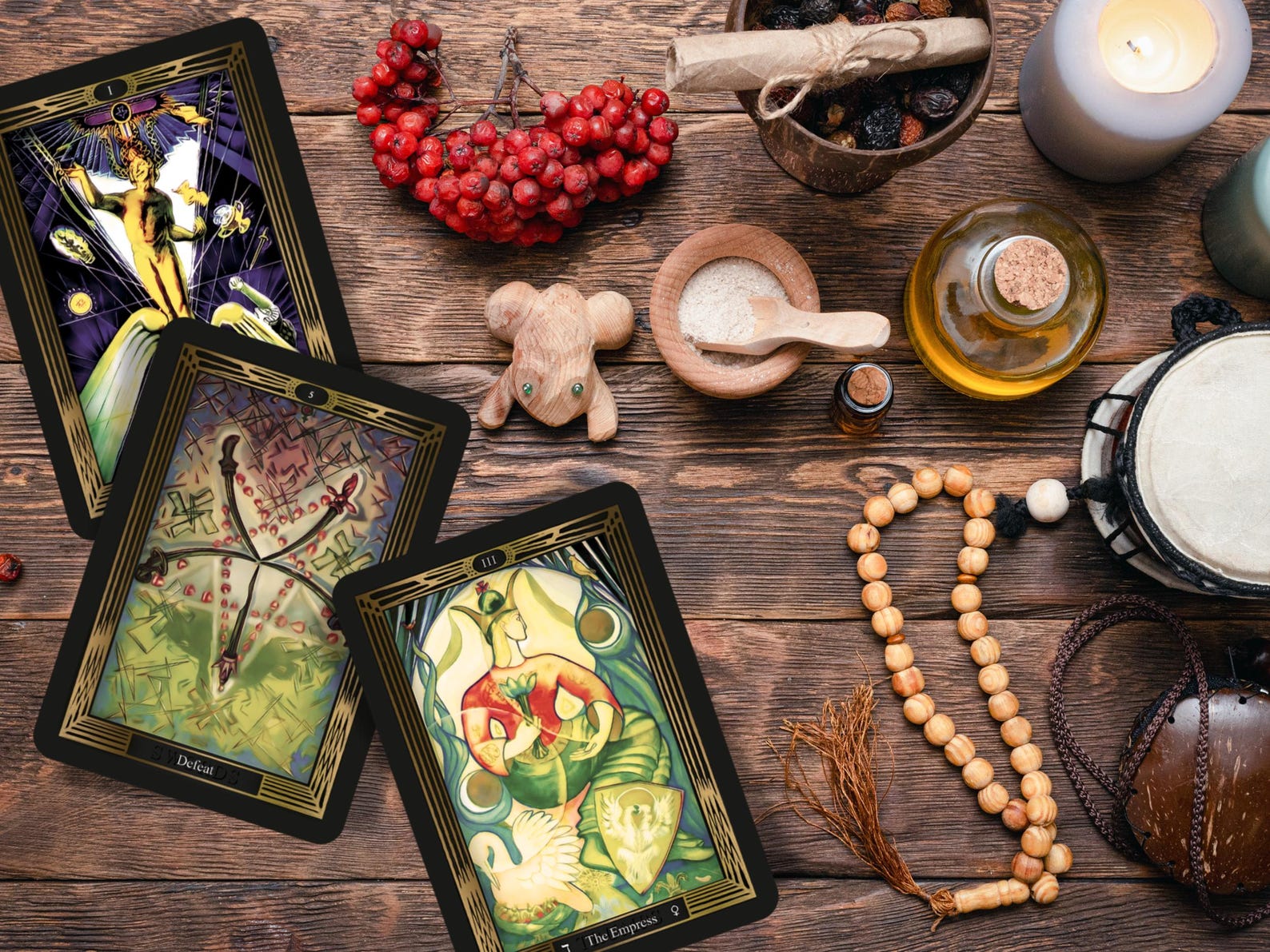 Thoth Tarot Set, Mini Thoth Tarot Cards + Thoth Tarot Mat, Crowley ...