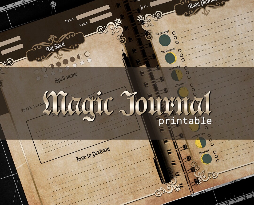 Magic Journal Plantilla imprimible del libro de las sombras, planificador mágico, páginas de ...