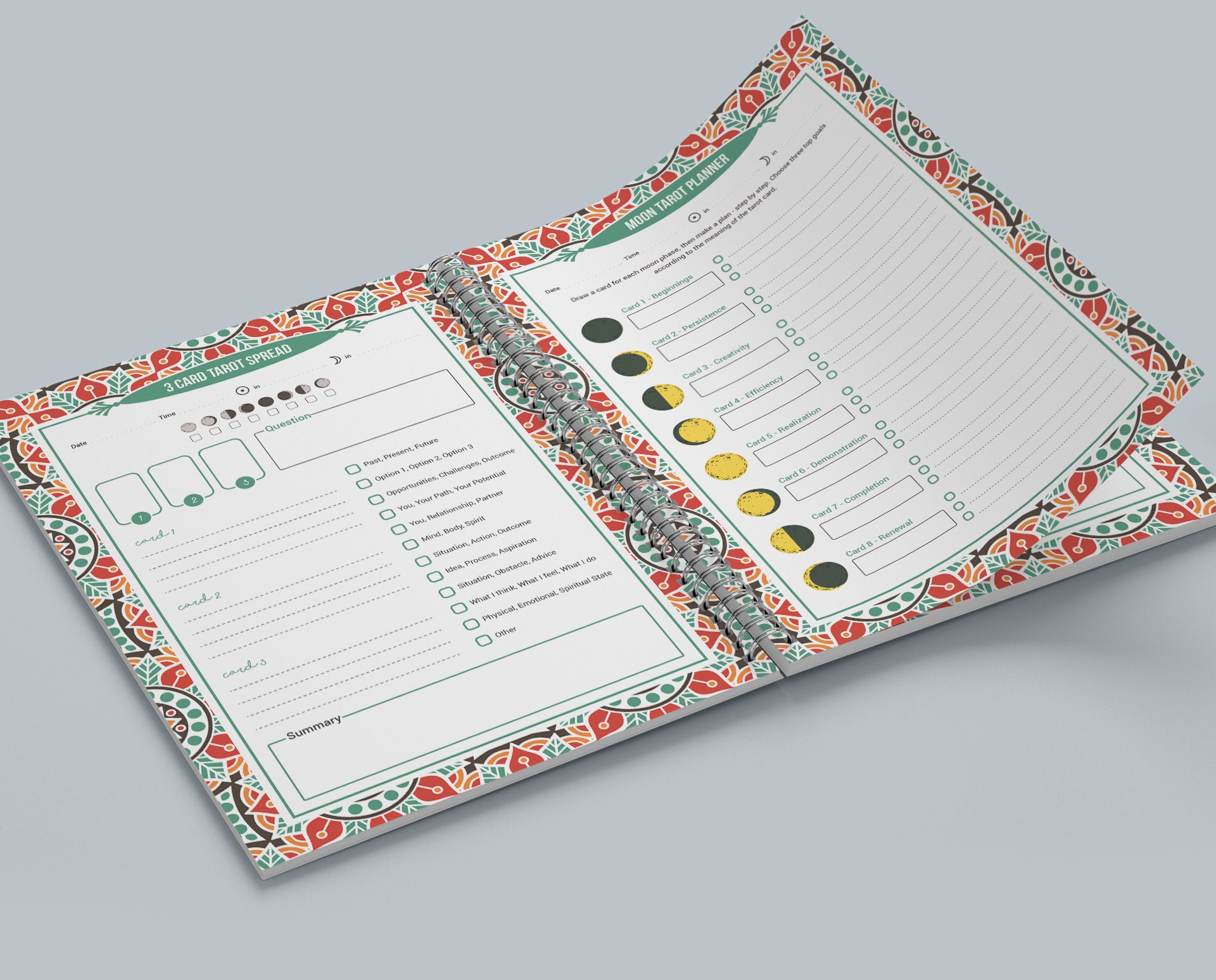 Tarot Journal Template Printable Tarot Notebook Tarot Etsy