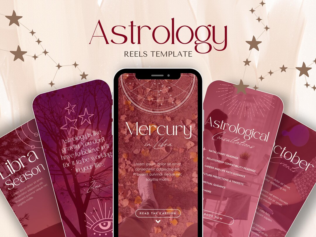 Astrology Reel Templates, Instagram Reel Canva Templates for ...