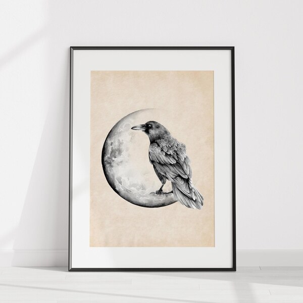 Antique Raven Poster Etsy