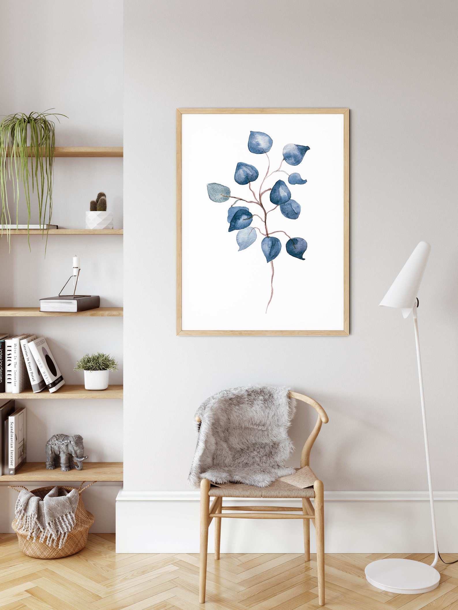 Navy Blue Botanical Prints Downloadable, Eucalyptus Watercolor ...