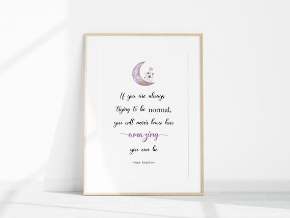 Maya Angelou Quote Wall Art Literary Poster Self Motivation - Etsy