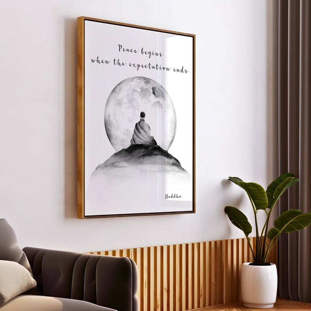 Buddha Poster, Buddha Quote Print, Meditation Artwork, Mindfulness ...