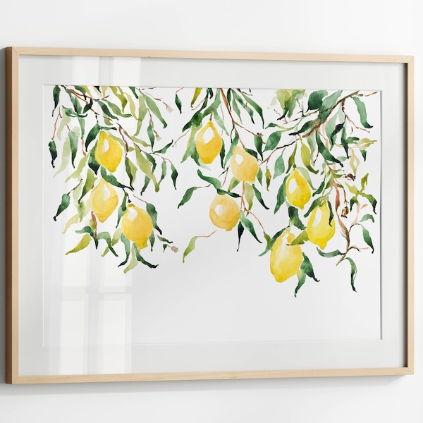 Lemon Watercolour Poster - Etsy
