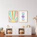 Wall Art Set of 2 Bright Boho Prints Colorful Sunburst and - Etsy