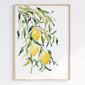 Italian Lemon Wall Art Set of 2, Printable Lemon Tree Artwork, Lemon ...