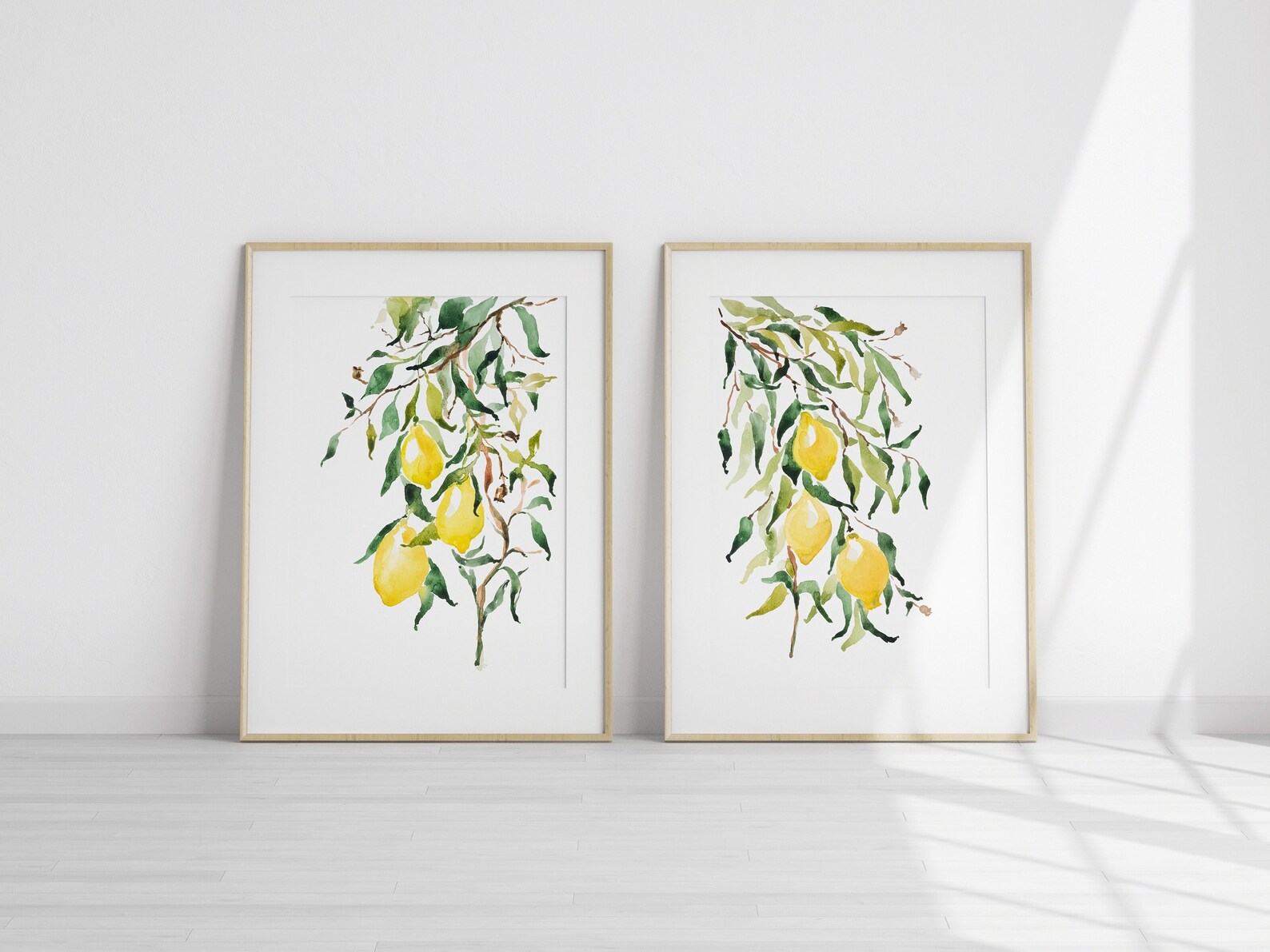 Italian Lemon Wall Art Set of 2 Printable Lemon Artwork - Etsy
