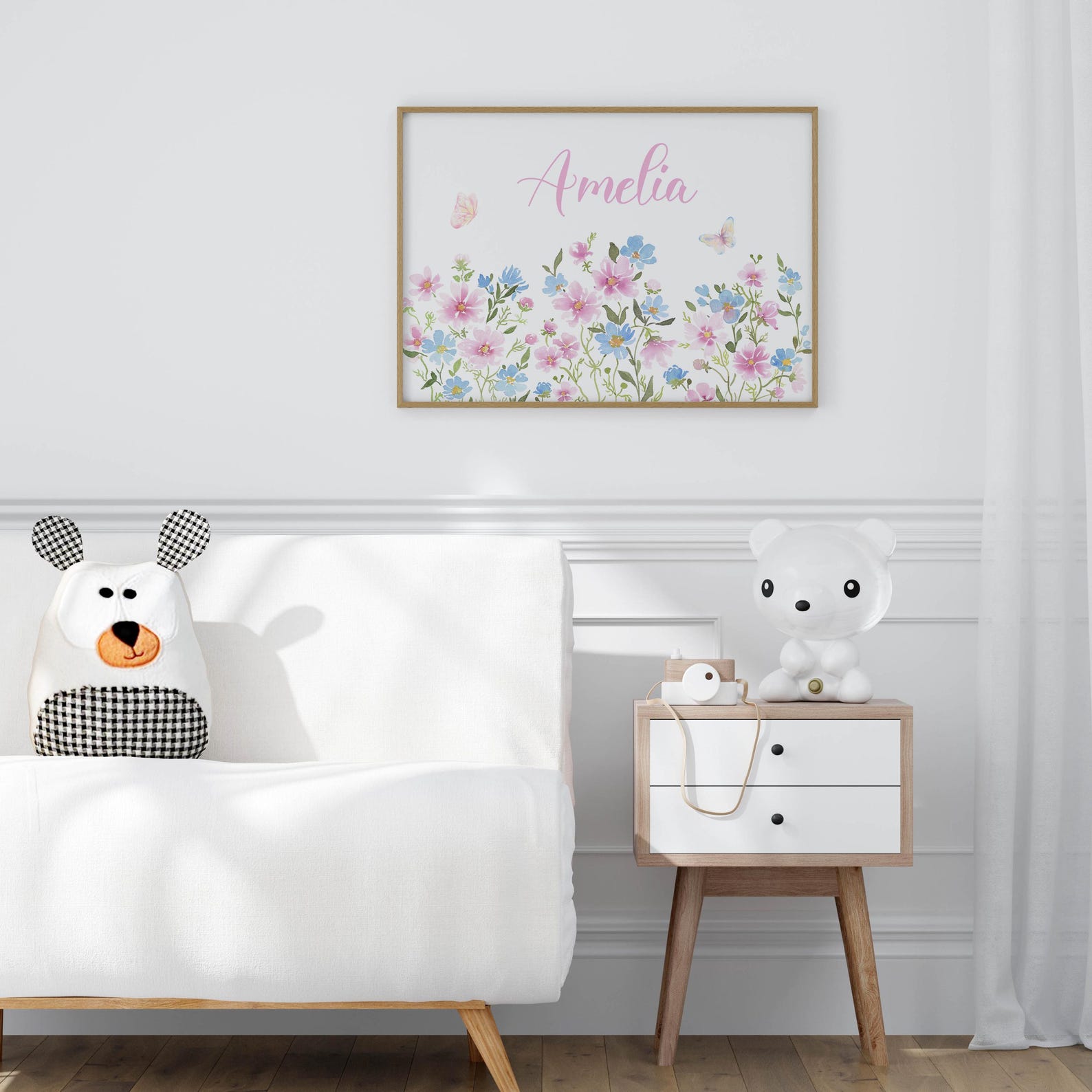 Personalized Floral Baby Name Print: Girl Nursery Decor (digital ...