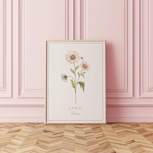 Daisy Watercolor Artwork April Birth Month Flower Print Birthday Gift ...
