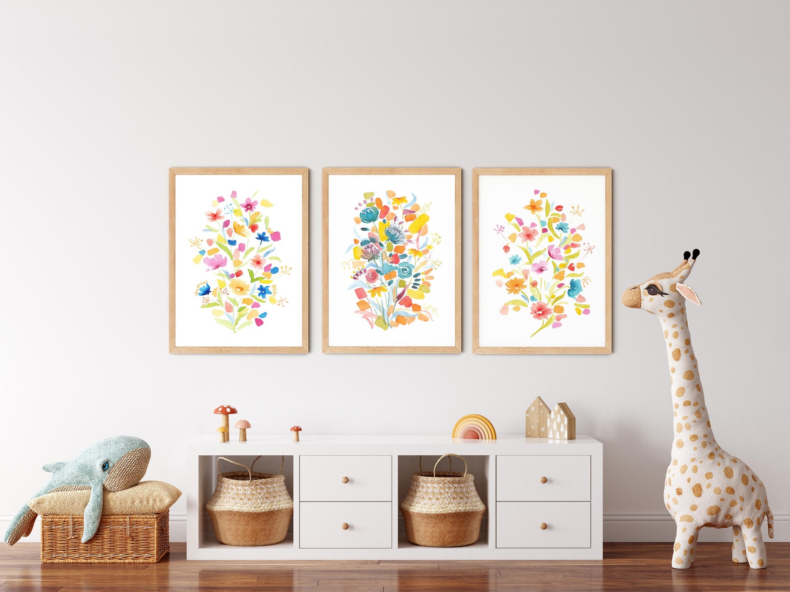 Colorful Wall Decor Flower Printable Wall Art Modern - Etsy