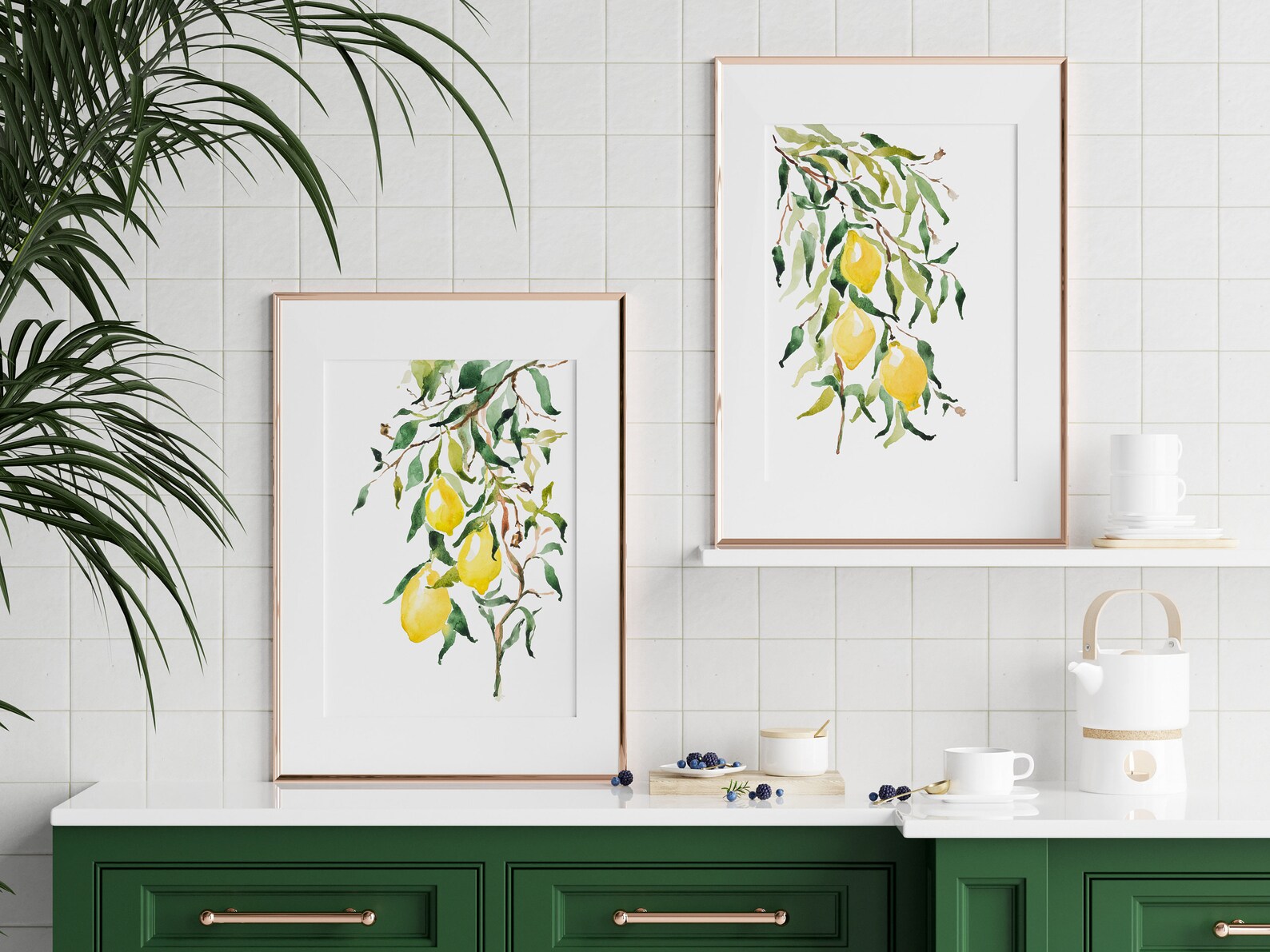 Italian Lemon Wall Art Set of 2 Printable Lemon Tree Artwork - Etsy
