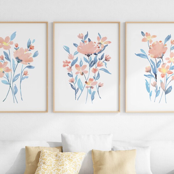 Pink and Blue Wall Art - Etsy