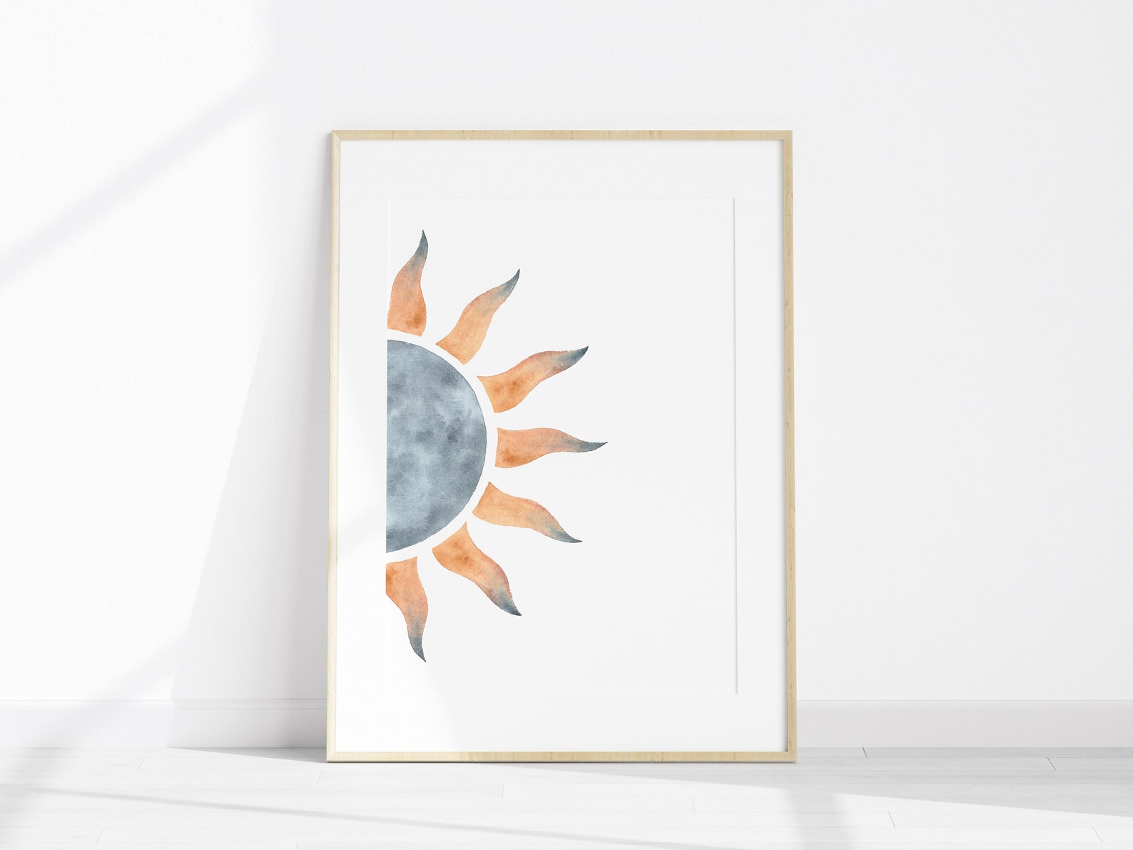 Boho Sun and Moon Wall Art Set of 3 Printable Celestial | Etsy
