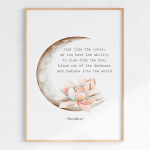 Lotus Flower Quote Wall Art, Just Like the Lotus Poster, Zen Printable ...