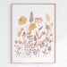 Boho Wildflowers Wall Art Set of 3, Printable Floral Watercolor Prints ...