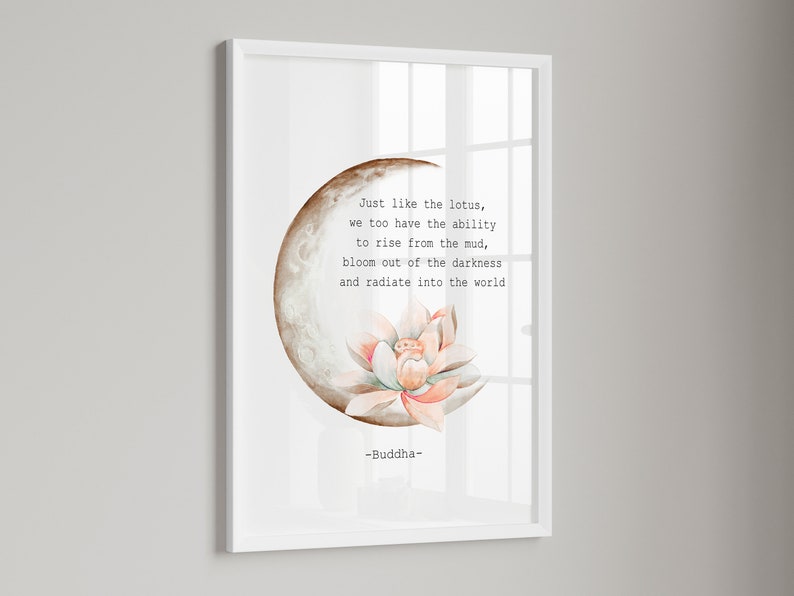 Lotus Flower Quote Wall Art Just Like the Lotus Poster Zen - Etsy