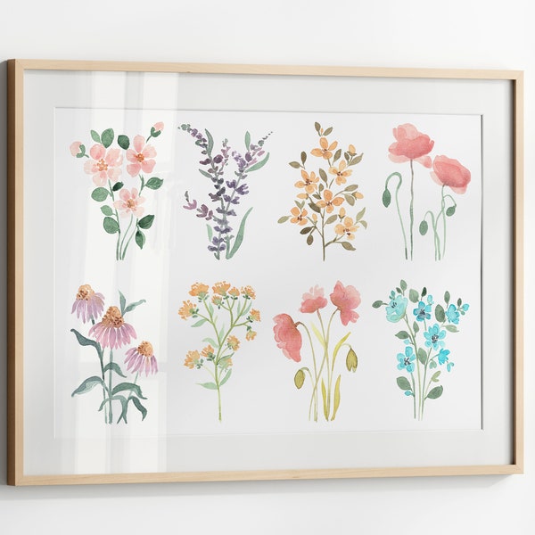 Wildflower Chart Wall Art - Etsy