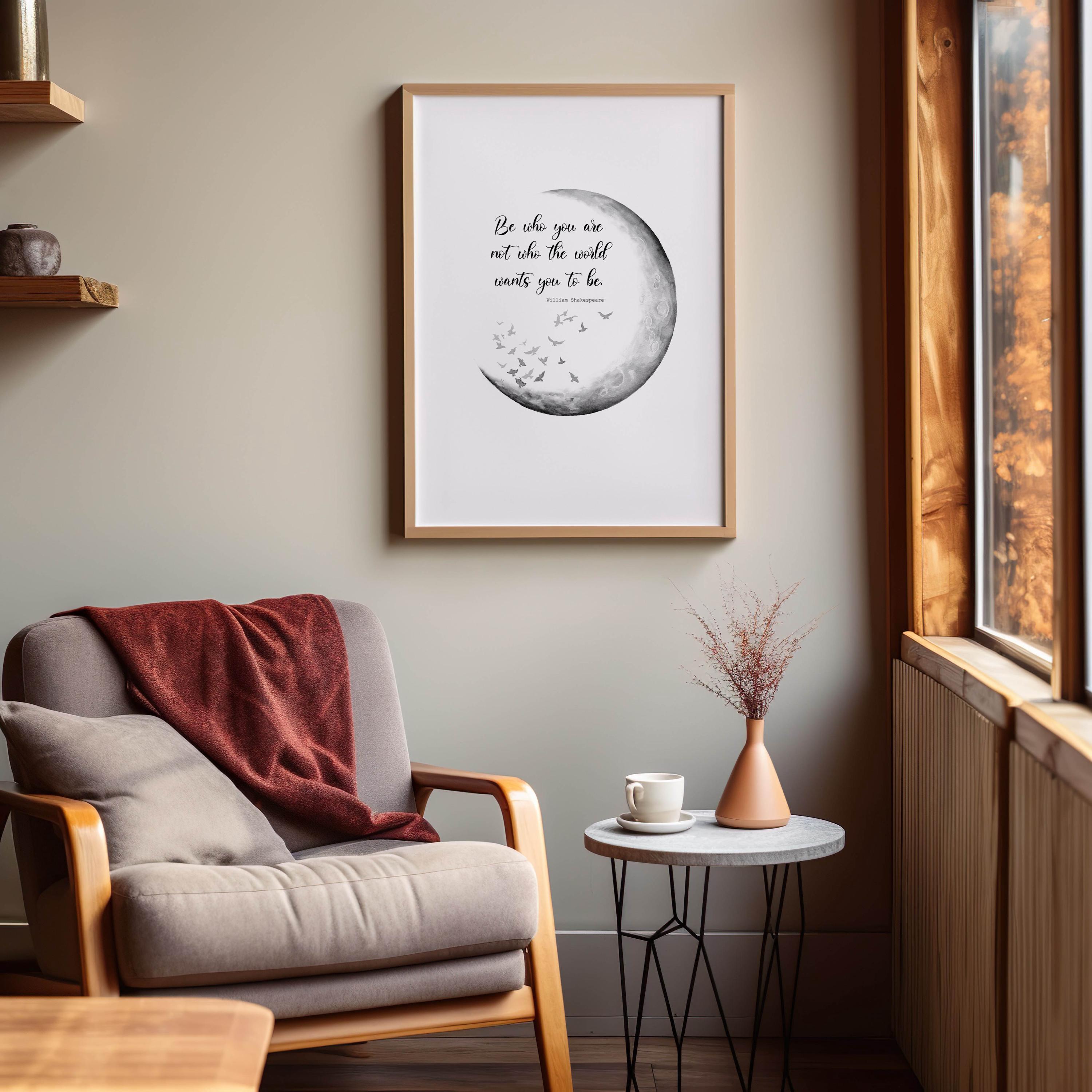 Shakespeare Quote Moon Art Print, Motivational Literary Gift (digital ...