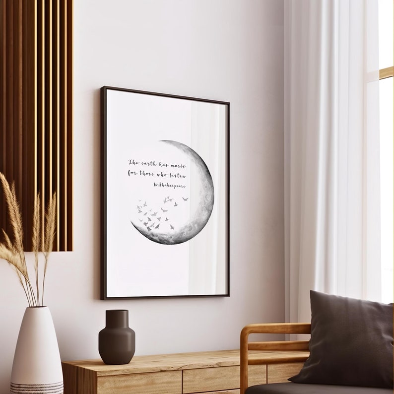 Shakespeare Quote Print: Moon & Birds Wall Art (digital Download) - Etsy