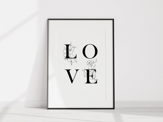 Love Sign Poster Love Print Digital Download Minimalist | Etsy