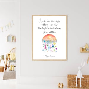 Inspirational Wall Art for Kids, Maya Angelou Quote Print, Courage ...