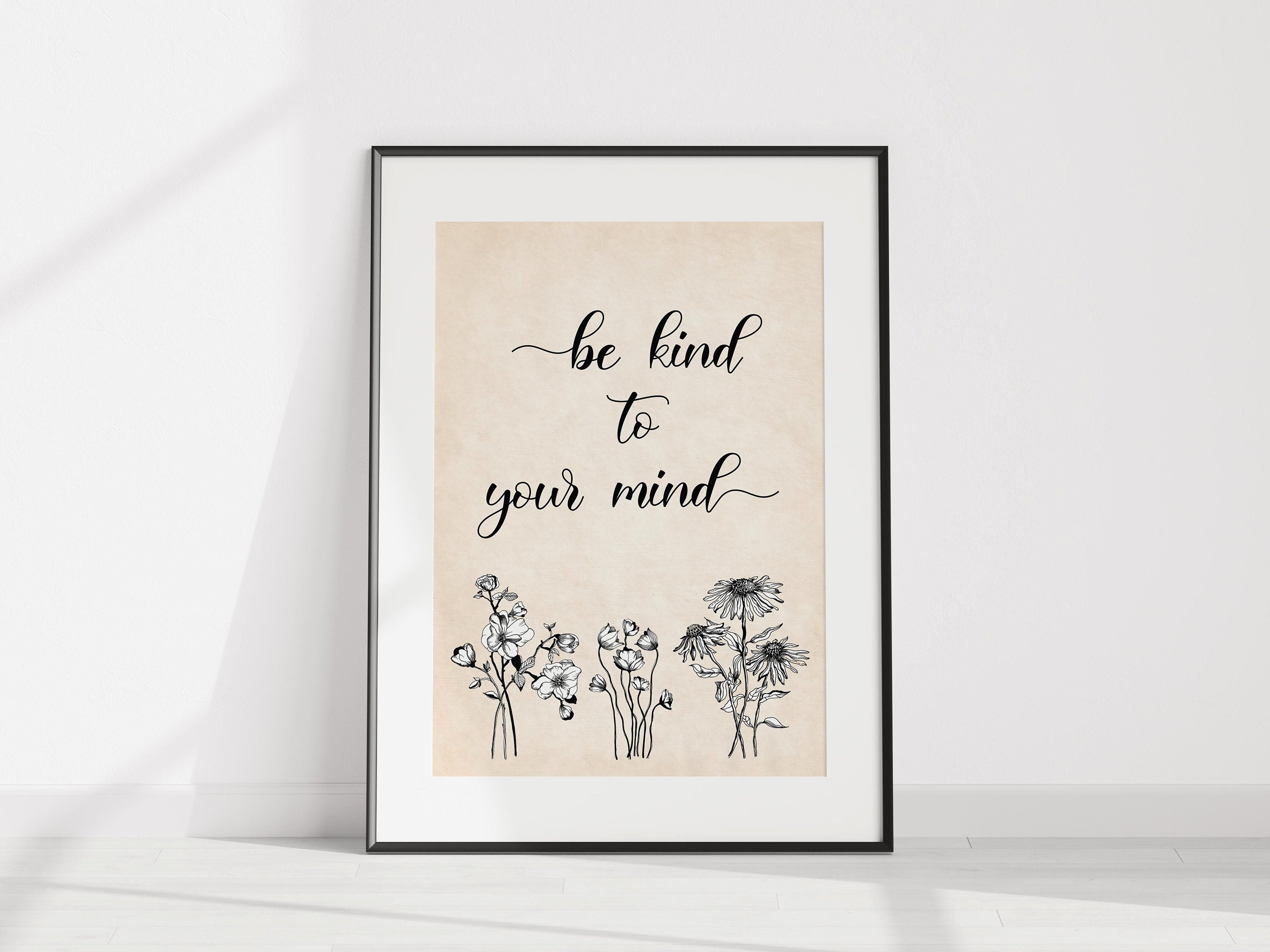 Be Kind to Your Mind Print Mental Health Poster Mindfulness | Etsy