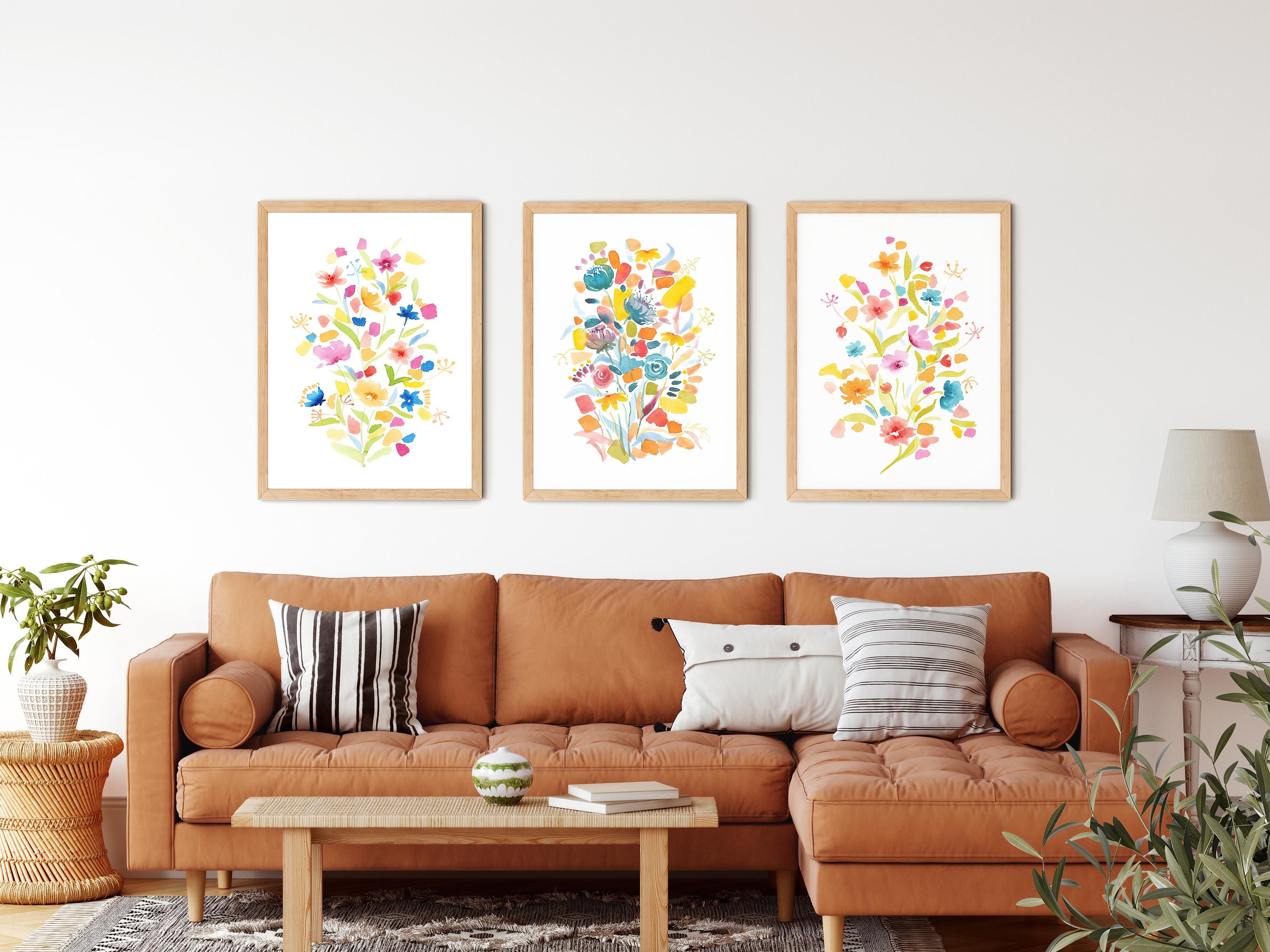 Colorful Wall Decor Flower Printable Wall Art Modern | Etsy